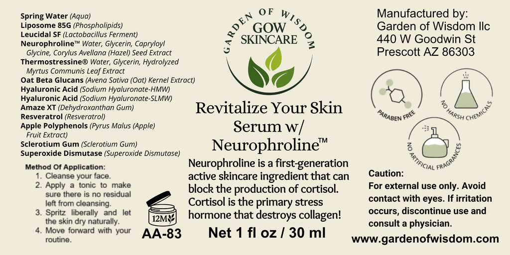 Revitalize Your Skin Serum w/Neurophroline | Garden Of Wisdom Skincare